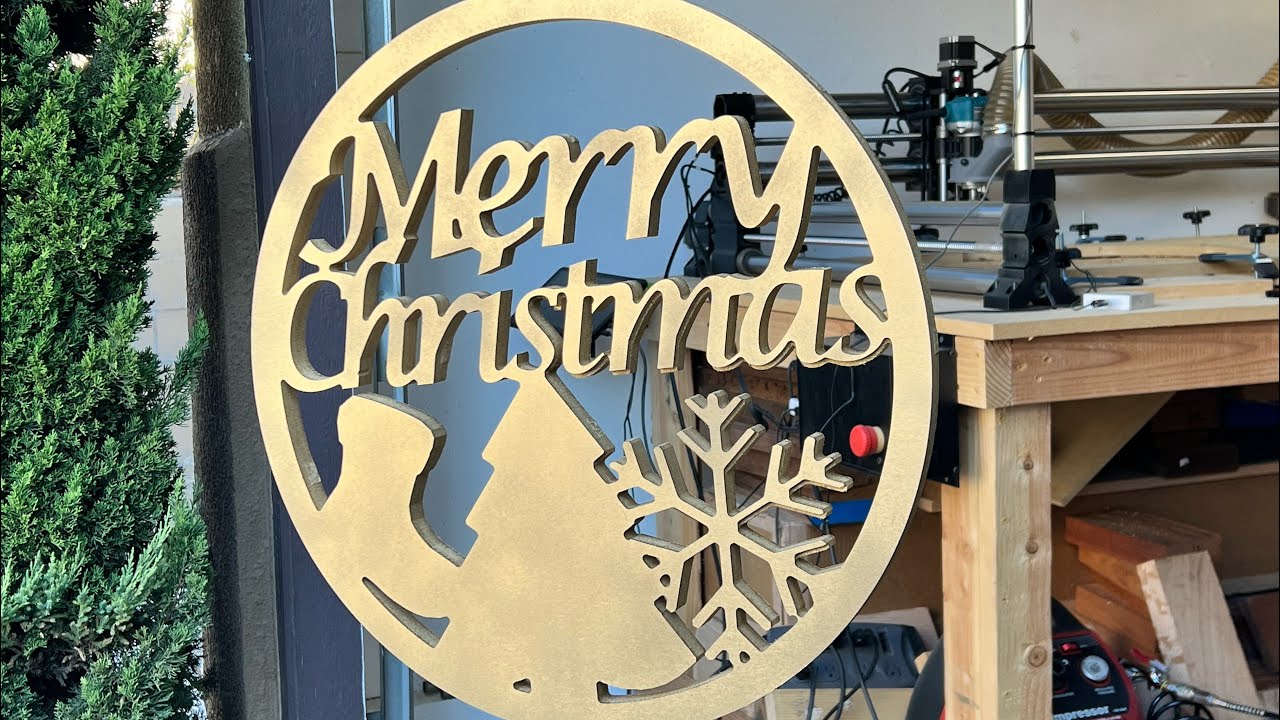 Merry Christmas sign made with MDF using the @OnefinityCNC and @vectric ...