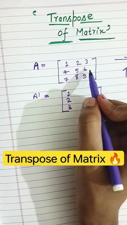 🔥 How to find the Transpose of Matrix?...# shorts..# viral🔥 - YouTube