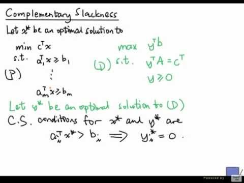 LP Duality - Complementary Slackness 2 - YouTube