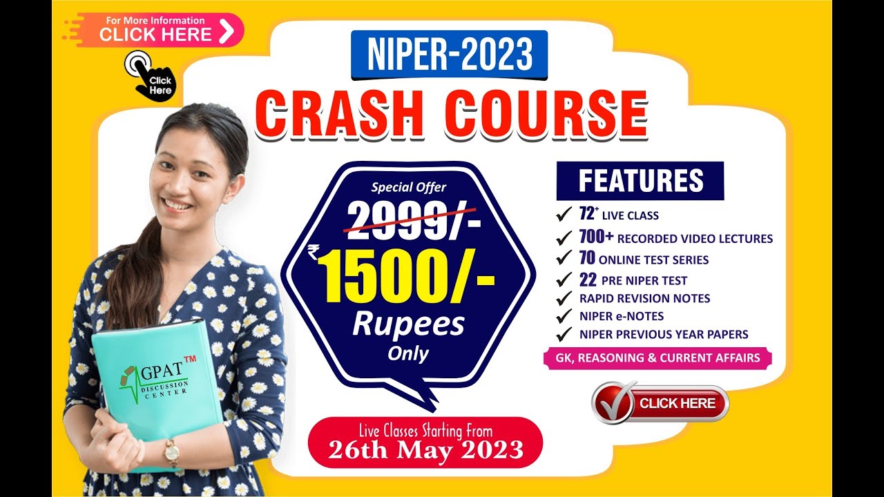 NIPER JEE - 2023 CRASH COURSE.... #NIPER - YouTube