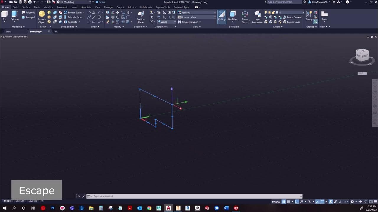 AutoCAD: Using The UCS For 3D Modeling - YouTube