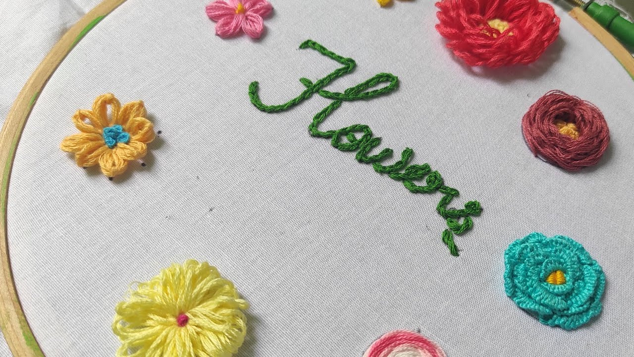 8 Different flower stitches - 3D flowers- Embroidery for Beginners ...
