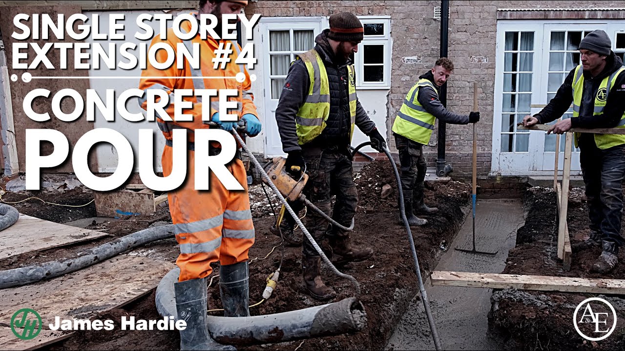 Epic Concrete Pour! | Single Storey Extension #4 - YouTube