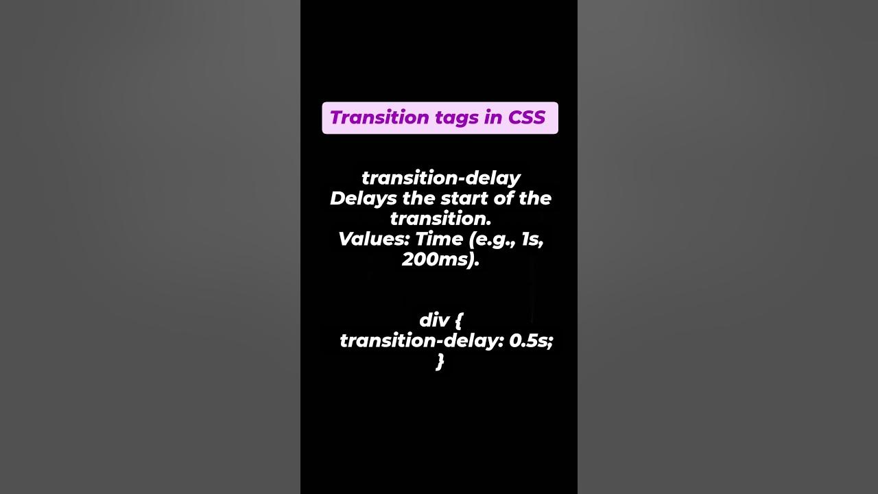 "Add a Touch of Drama with CSS Transition Delay! ⏳ Control When Your Effects Begin!" - YouTube