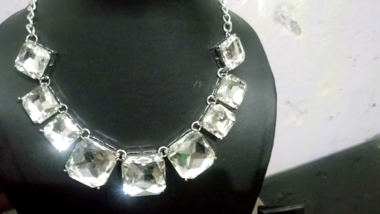 Latest designer jewelry crystal necklace cheapest artificial Jewellery ...