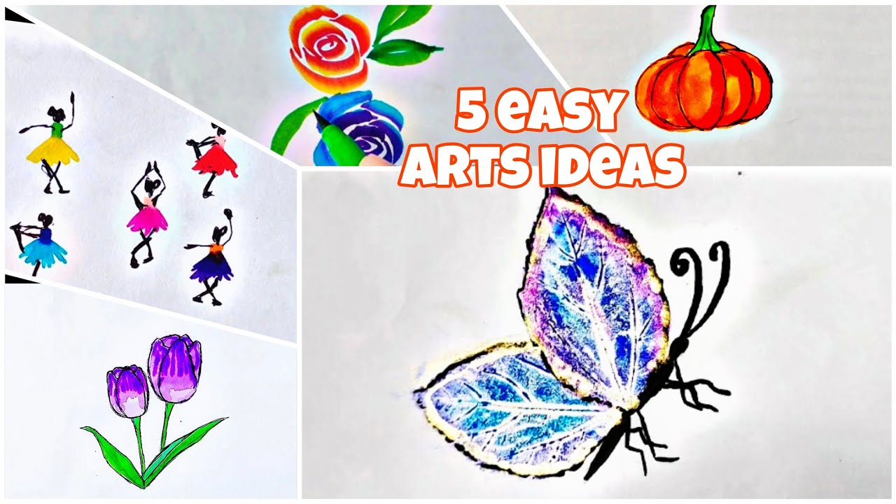 easy Arts||5 easy arts ideas for beginners||Tips & easy hacks to draw # ...
