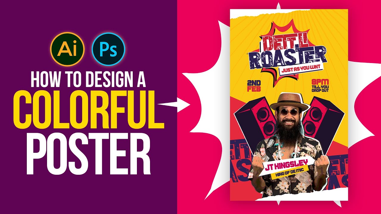 This POSTER DESIGN IDEA should work | Illustrator Tutorial | Photoshop ...