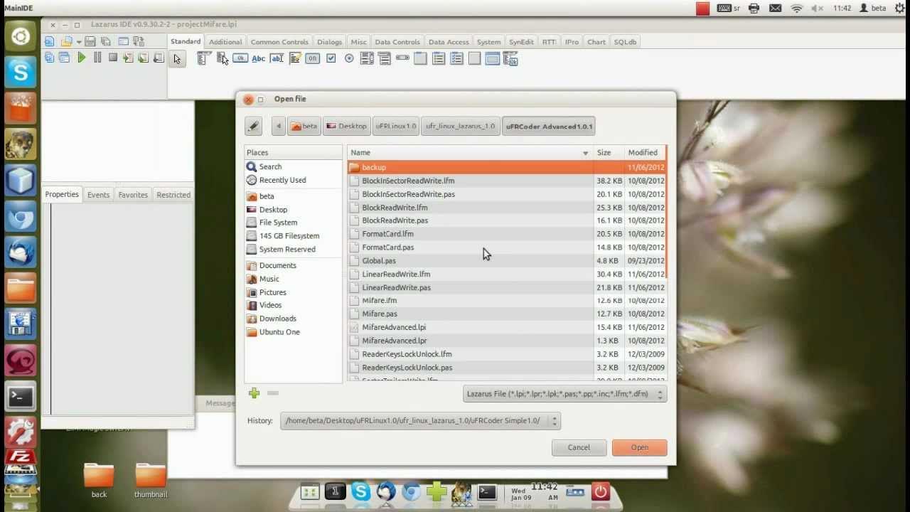 Lazarus - uFRCoder Advanced with Source Code Example for Mifare card programming (Linux) - YouTube