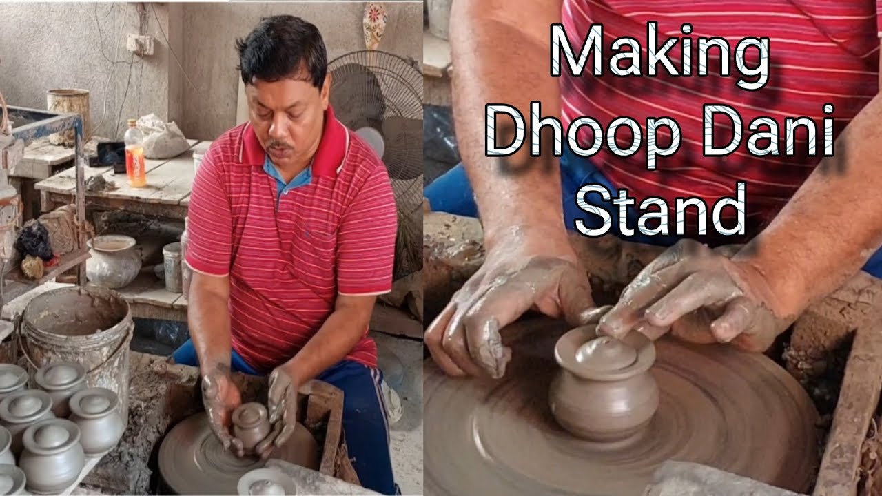 Making Dhoop Dani Stand // Pottery Dhoop Dani Making // Clay Dhoop Dani ...