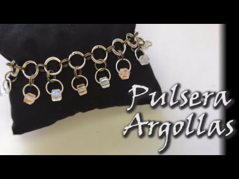 PULSERA DE ARGOLLAS Y CRISTALES, Bisutería con argollas - YouTube