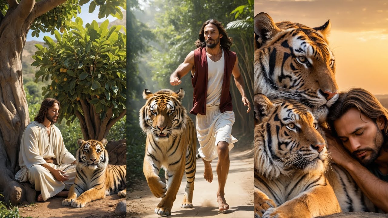 Jesus -Jesus playing with a tiger #jesussaves #jesusislord # ...