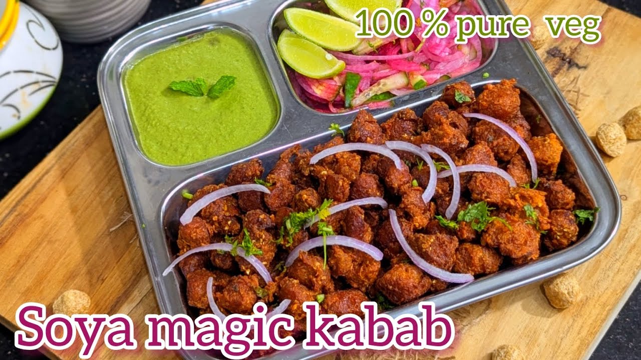 Looks like Chicken, BUT ITS PURE VEG | Crispy Soya MAGIC Kabab | Soya ...