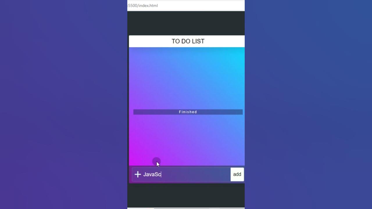To Do List Application using JavaScript #shorts #javascript #todolist - YouTube