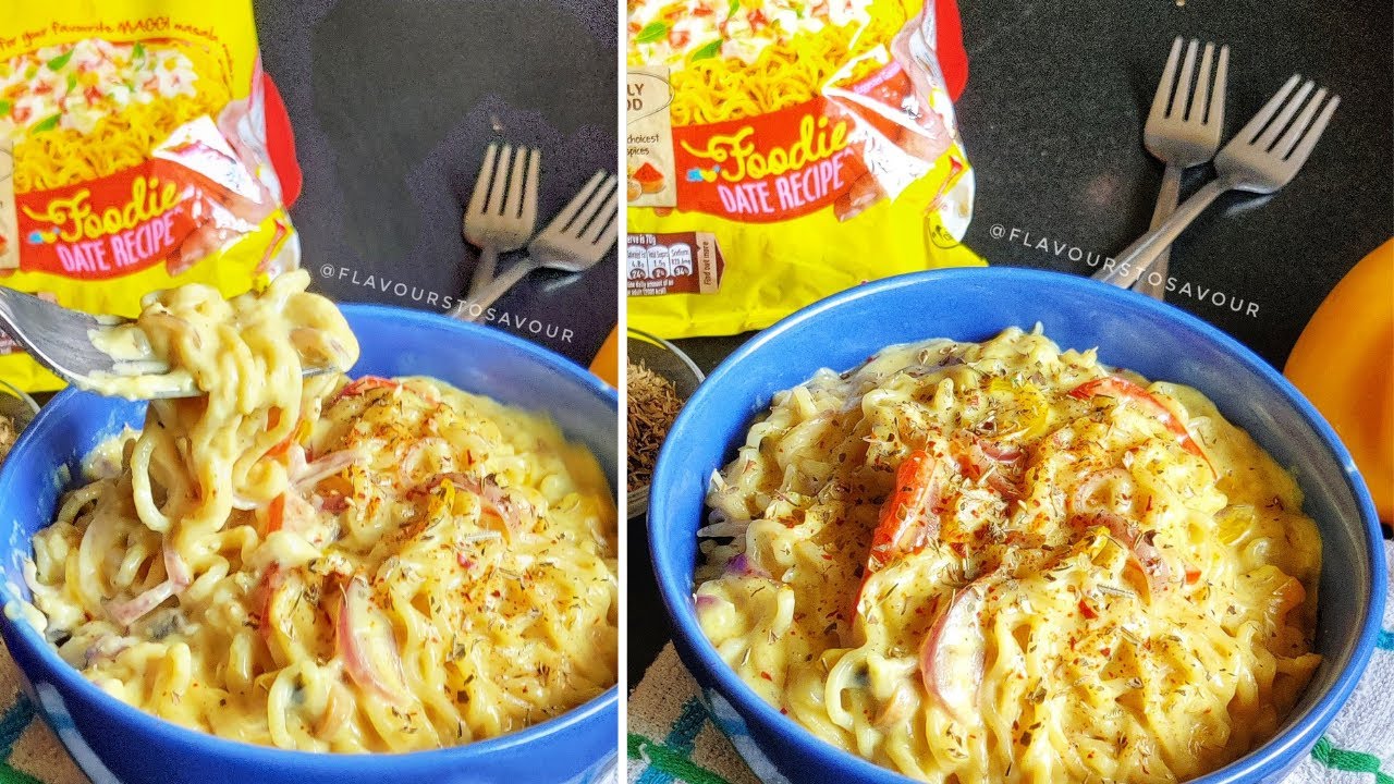 White Sauce Maggi Recipe | Cheesy Maggi Recipe | Cheese Maggi Without ...