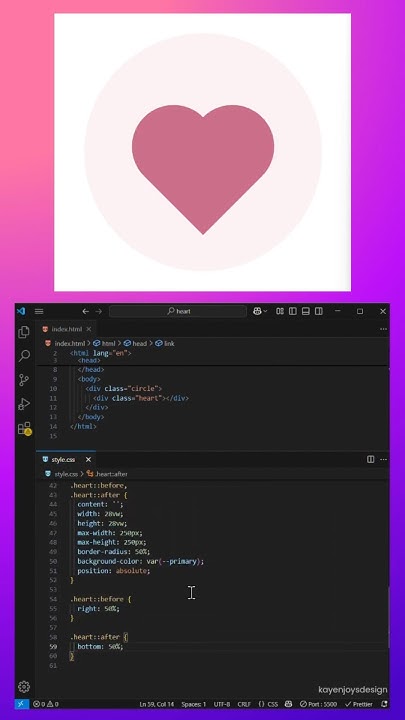 CSS Heart Illustration | HTML | CSS Art | Pure CSS - YouTube