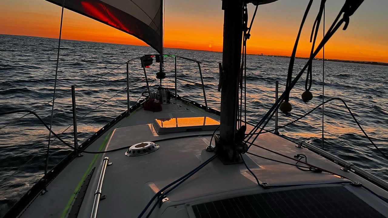 Sailing into a magical sunset in my Cobra 750 sail boat. ASMR (HDR ...