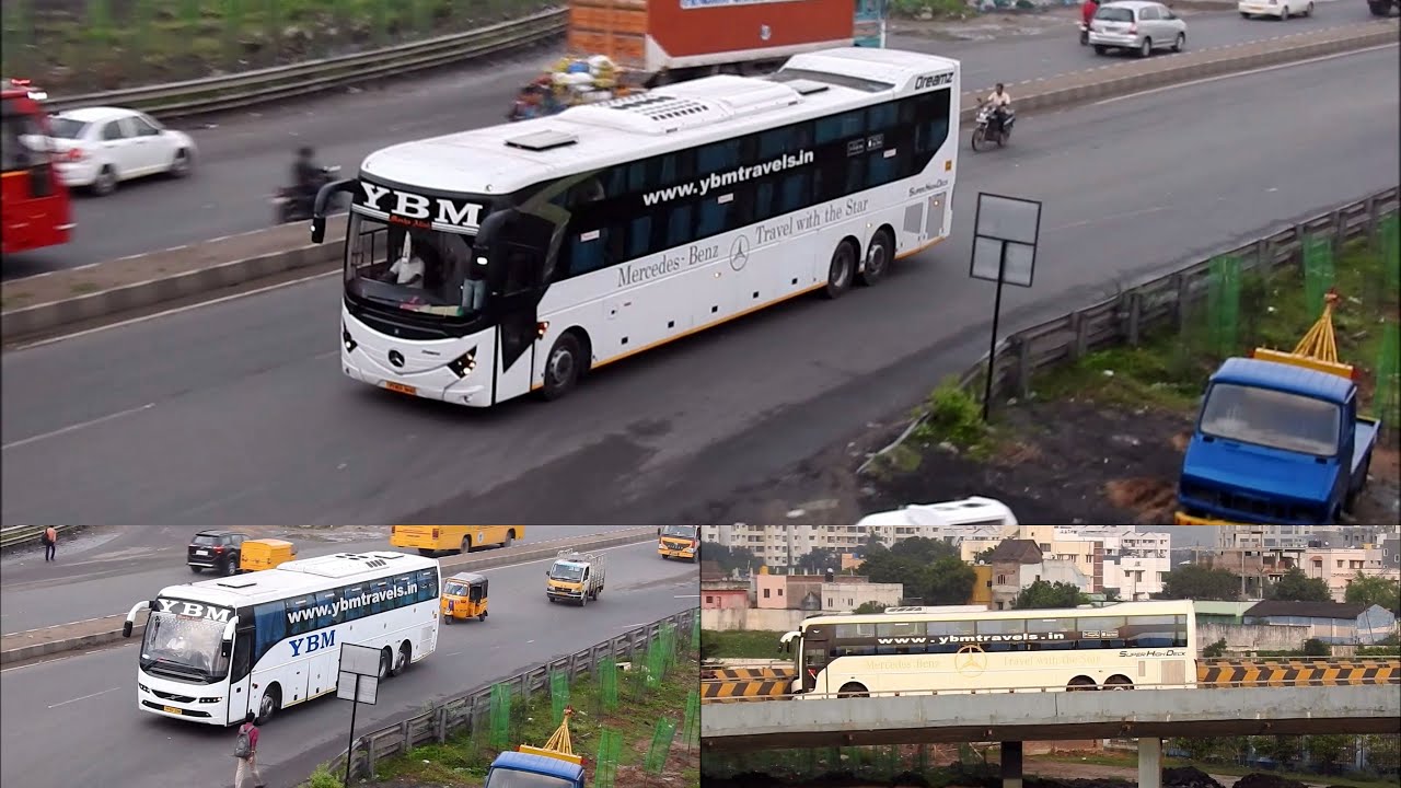 YBM Volvo and Mercedes Benz buses spotted near Chennai - YouTube