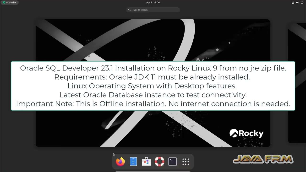 Oracle SQL Developer 23 Installation on Rocky Linux 9 and connect Oracle Database 23c FREE - YouTube