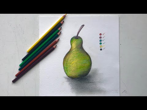 Kuru Boya ile Natürmort Armut çalışması / still life