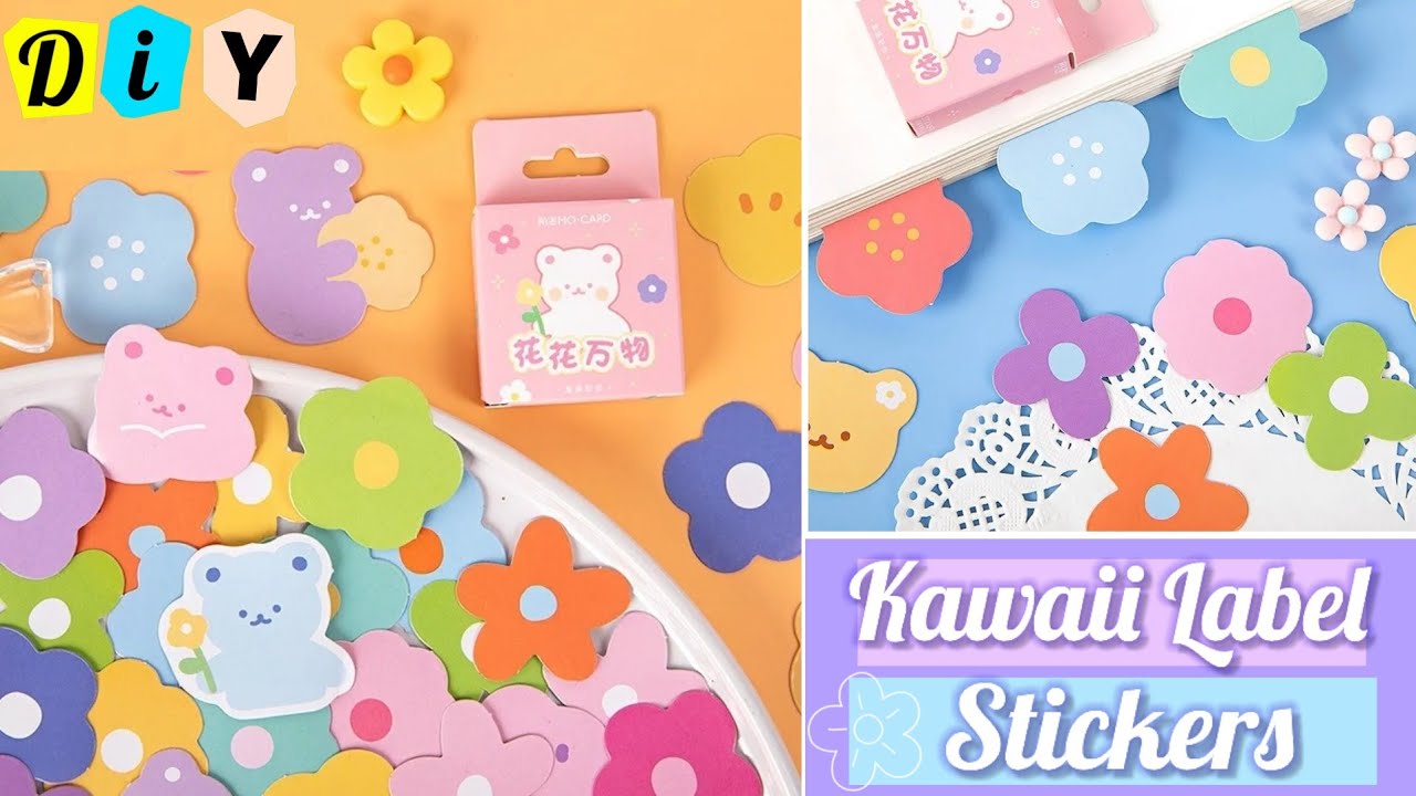 DIY kawaii label stickers _ How to make cute journal label stickers at ...
