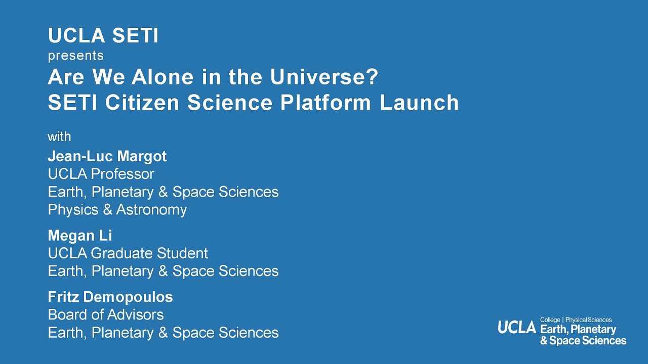 UCLA SETI Webinar - YouTube