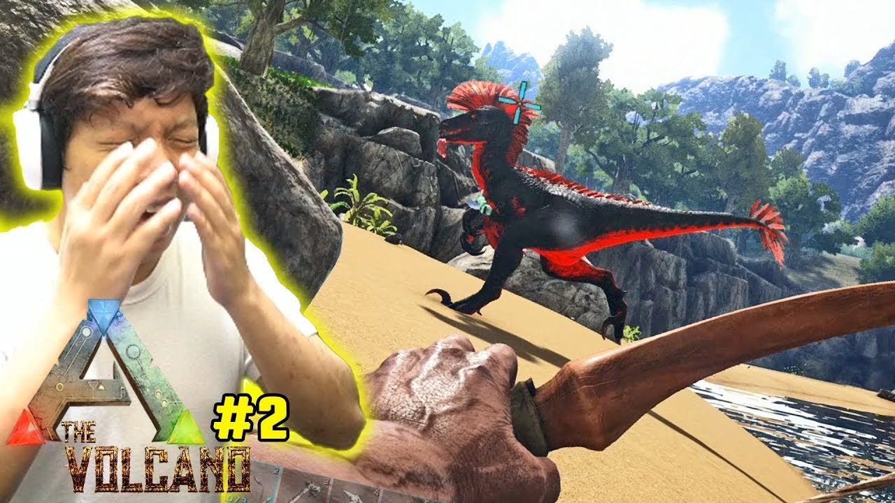 KELAHi SAMA RAPTOR BERJENGGOT 😂 ARK The Volcano - YouTube