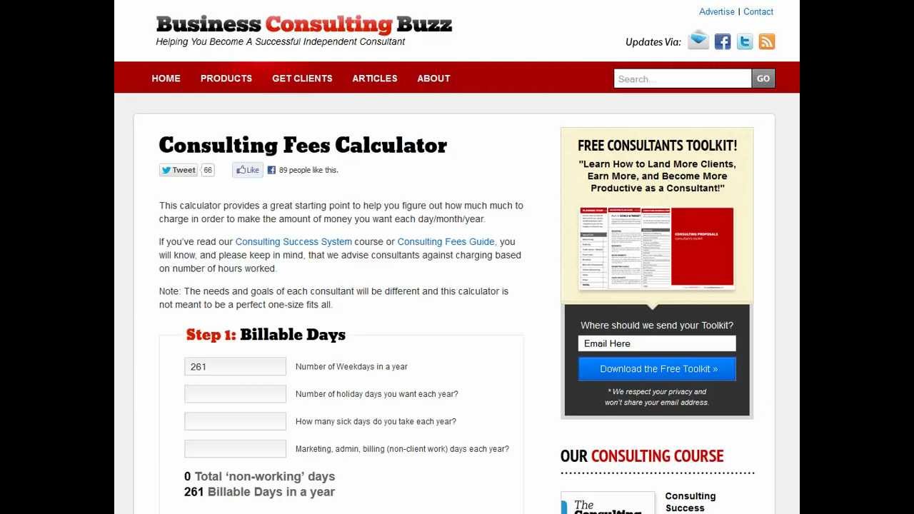 Calculate Your Consulting Rate: FREE Consulting Fees Calculator - YouTube