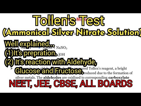 Tollen's Test || Tollen's Reagents || Ammonical Silver Nitrate Solution ...