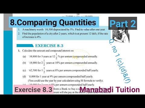 8th class maths|chapter 8|comparing Quantities| Exercise 8.3 |Q no 1|C ...
