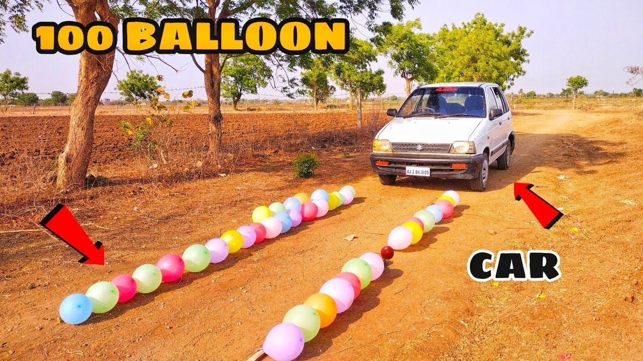 Balloons VS Car Chain Reaction - YouTube