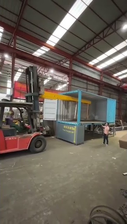 Forklift boom loading unload stone slabs - YouTube
