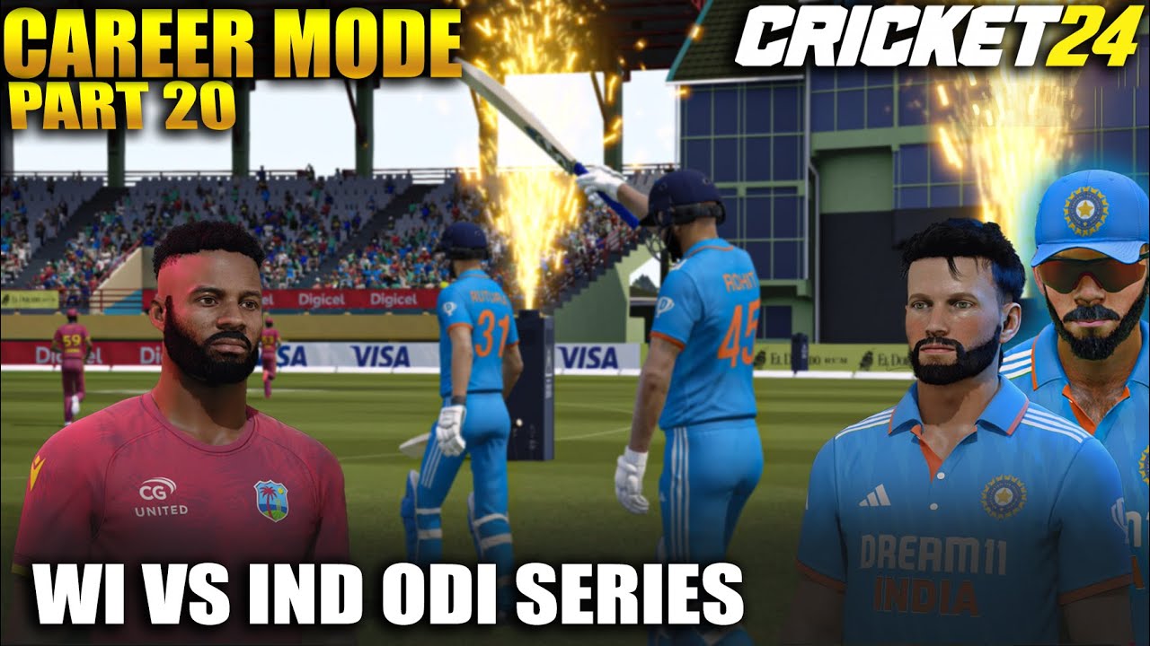 First Hat-Trick Coming ?😮| My Career Mode Cricket 24 | IND vs WI ODI ...