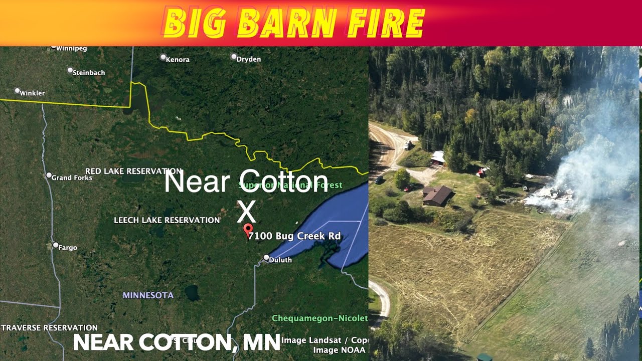 Big Barn Fire Near Cotton, Minnesota - YouTube