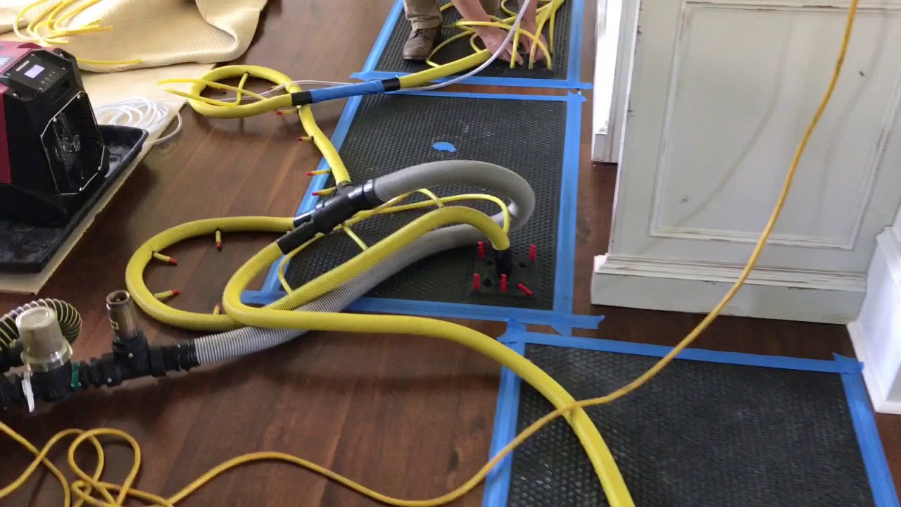 Disaster Plus: Hardwood Floor Drying using an Injectidry System - YouTube