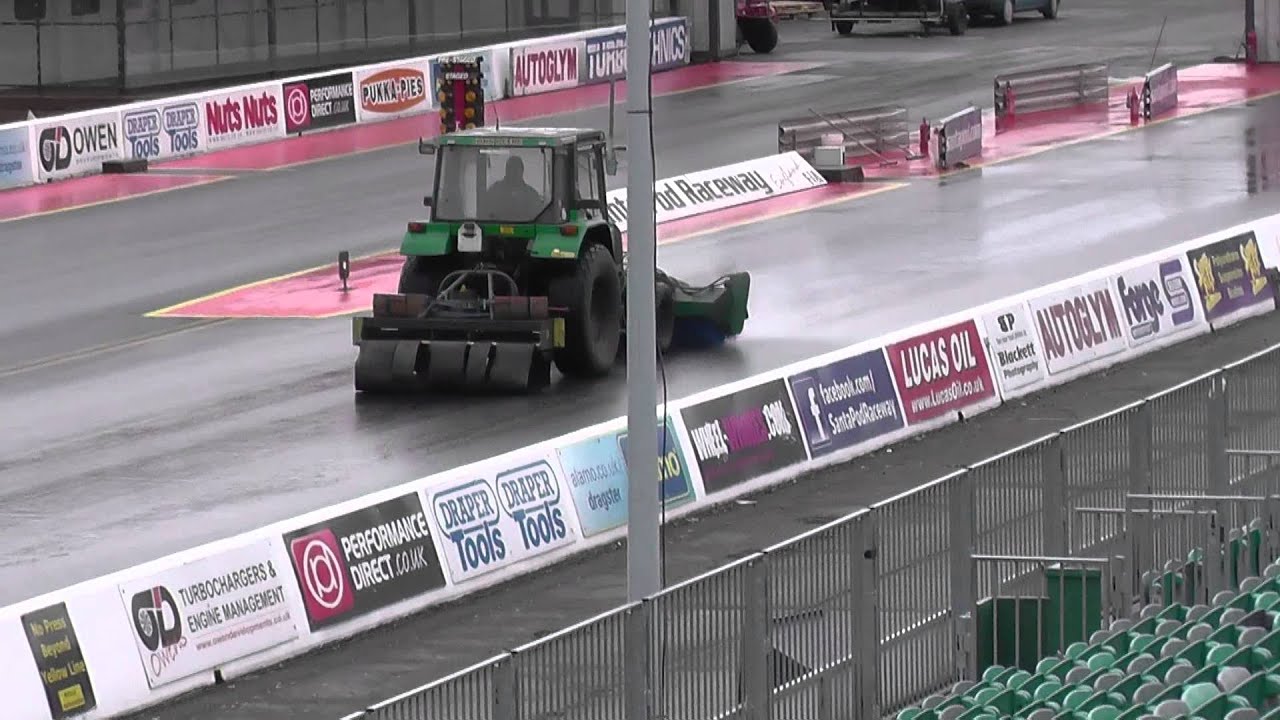 Tractor Drying Track @ UK Drag Strip - YouTube