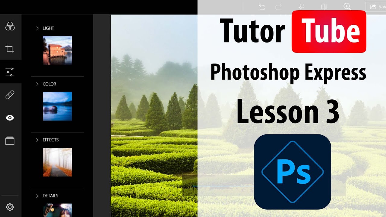 Adobe Photoshop Express - Lesson 3 - Interface Tour - YouTube