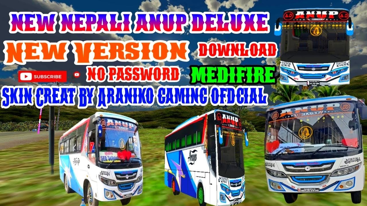 New Nepali Anup Deluxe bus skin forbussid| hd Livery for Bussid No ...