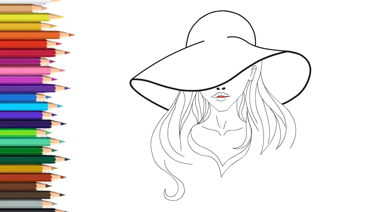 How to Draw Girl with Hat - Step by Step | Mady Arts - YouTube