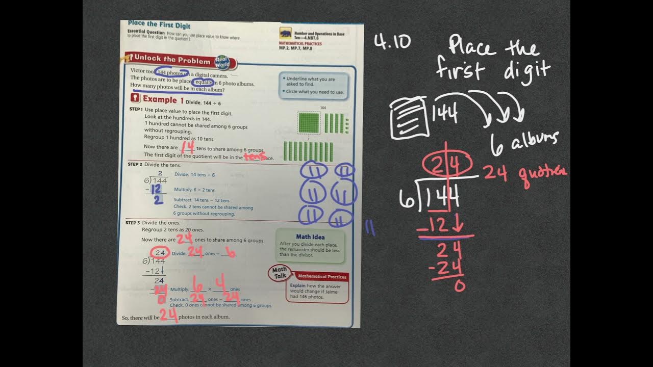 4th grade GoMath lesson 4.10 place the first digit - YouTube