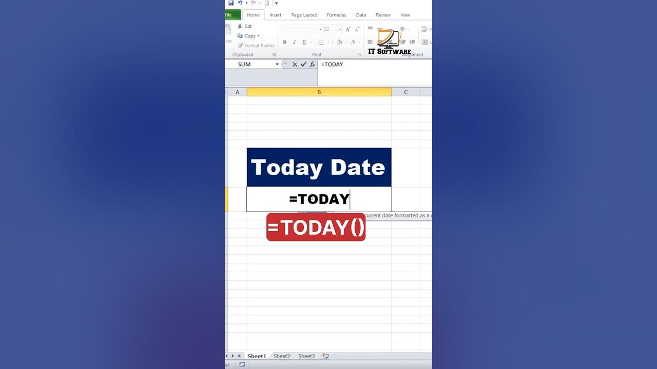 TODAY Function in Excel 🔥 | Excel for Fresher | #excel #exceltips #shorts @ITSoftwares - YouTube