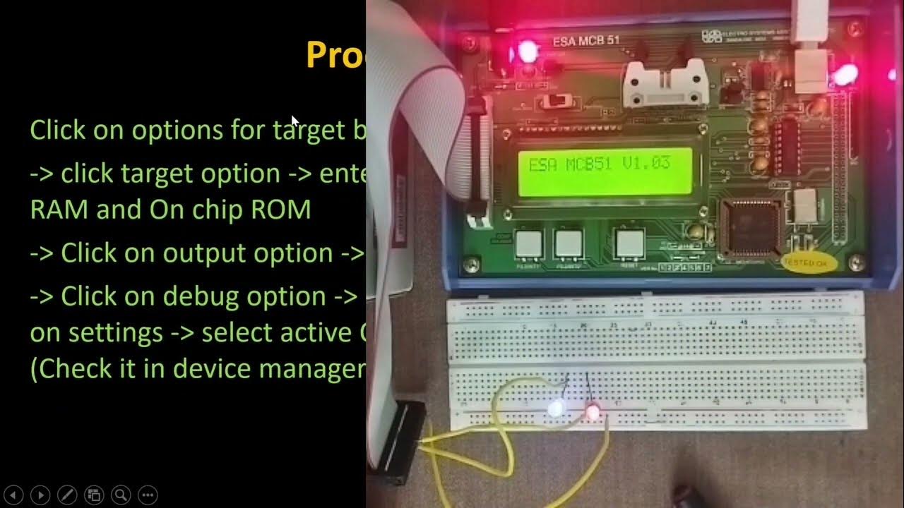 Hardware programing in 8051 Microcontroller with Keil c51 – Ports with LED - YouTube