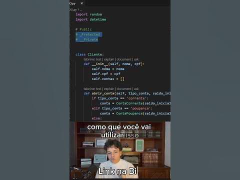 Como criar uma classe utilizando o encapsulamento no Python? - YouTube