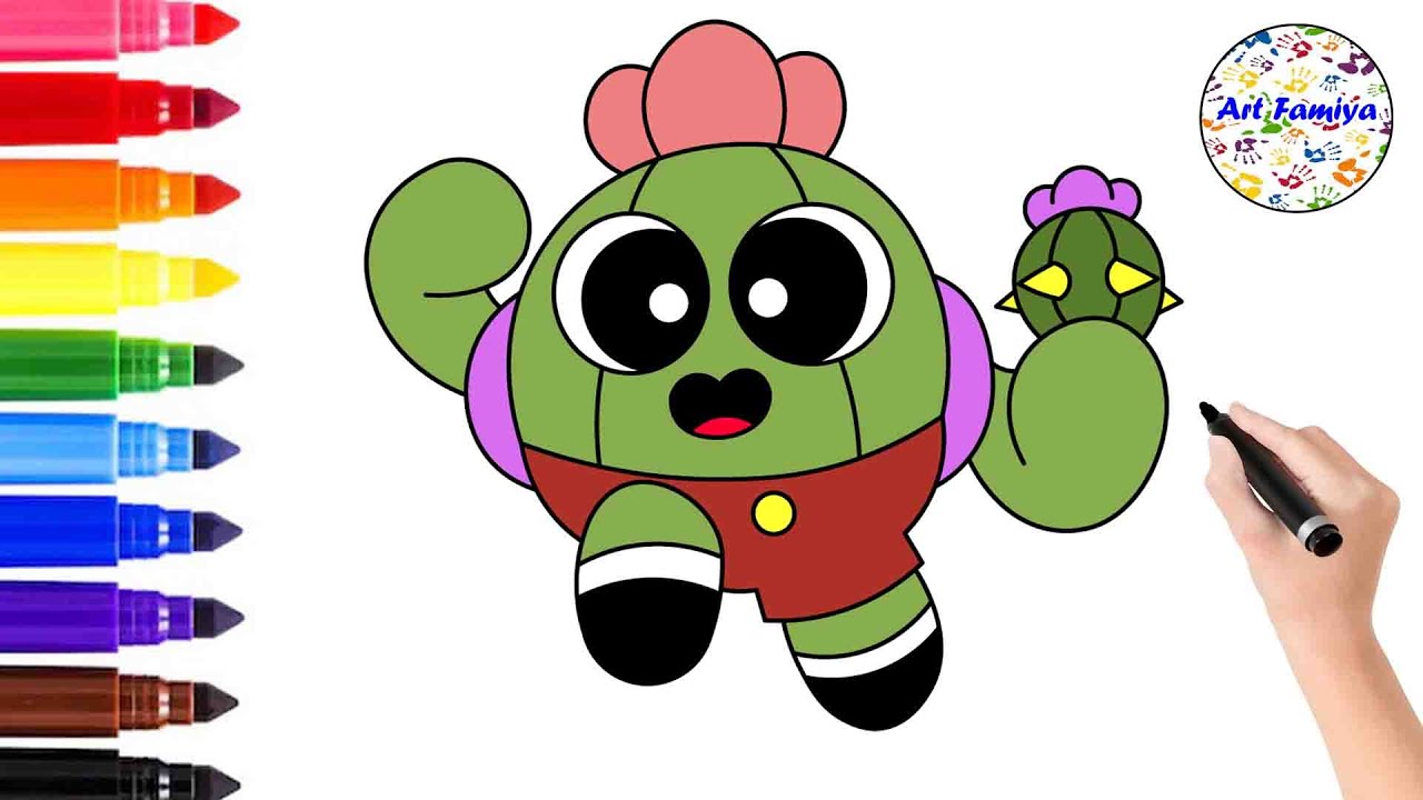 How To Draw Toon Spike | Brawl Stars | Easy Drawing Step by Step | Art ...