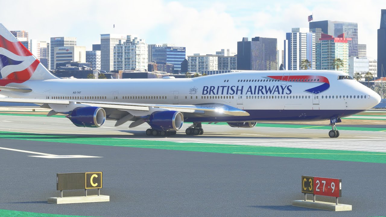 Smooth Landing British Airways Boeing 747-800 at Adelaide Airport MFS2020 - YouTube