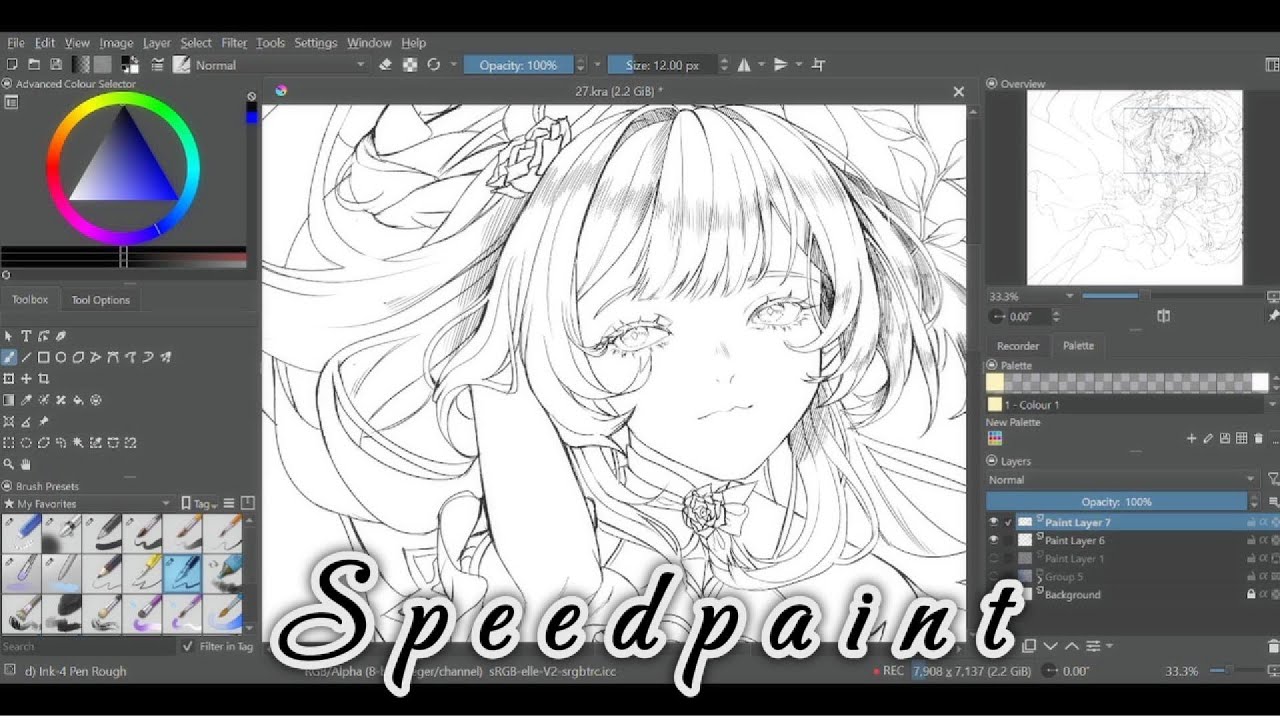 speedpaint | drawing process Krita - YouTube