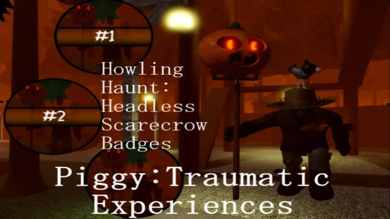 How To Get The Headless Scarecrow Skin And 3 Badges In Piggy: Traumatic ...