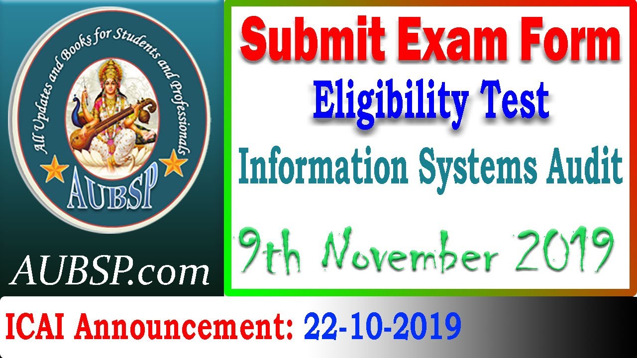 Submit ICAI Information Systems Audit (ISA) Eligibility Test Online ...