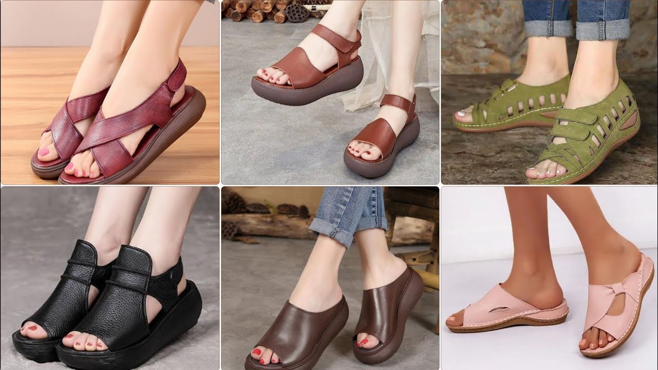 Stunning & Classy Casual Wear Peep Toe Summer leather Sandals & Slipper ...