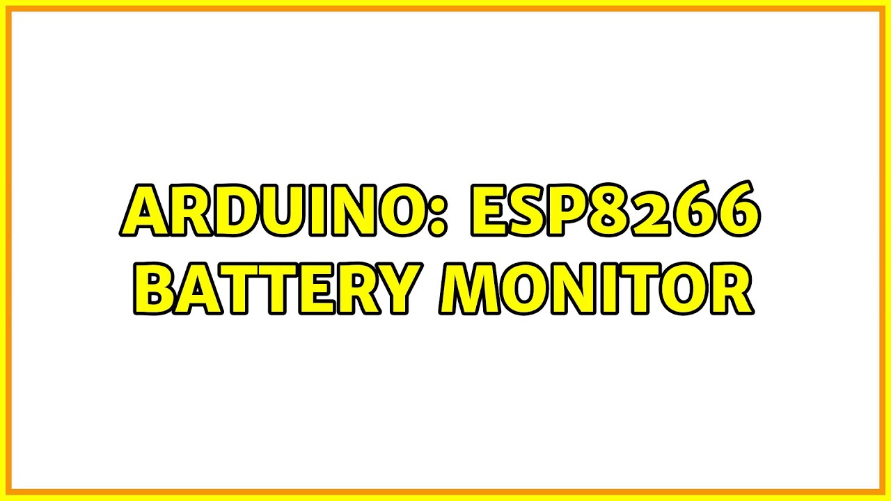 Arduino: ESP8266 Battery Monitor - YouTube