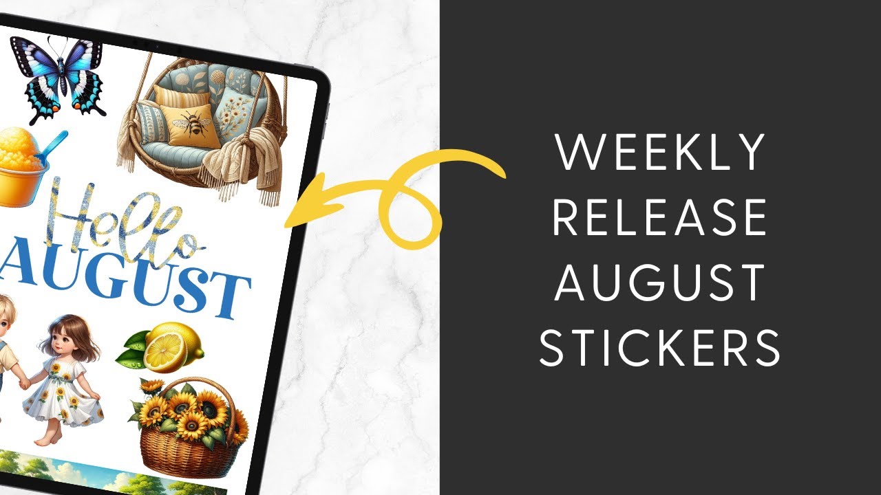 ⭐️ NEW RELEASE August Digital Stickers 2024 Goodnotes PNG Samsung Notes ...